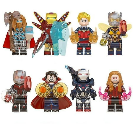 Marvel Avengers Thor Iron Man Captain Marvel Building Blocks 8 Piece ...