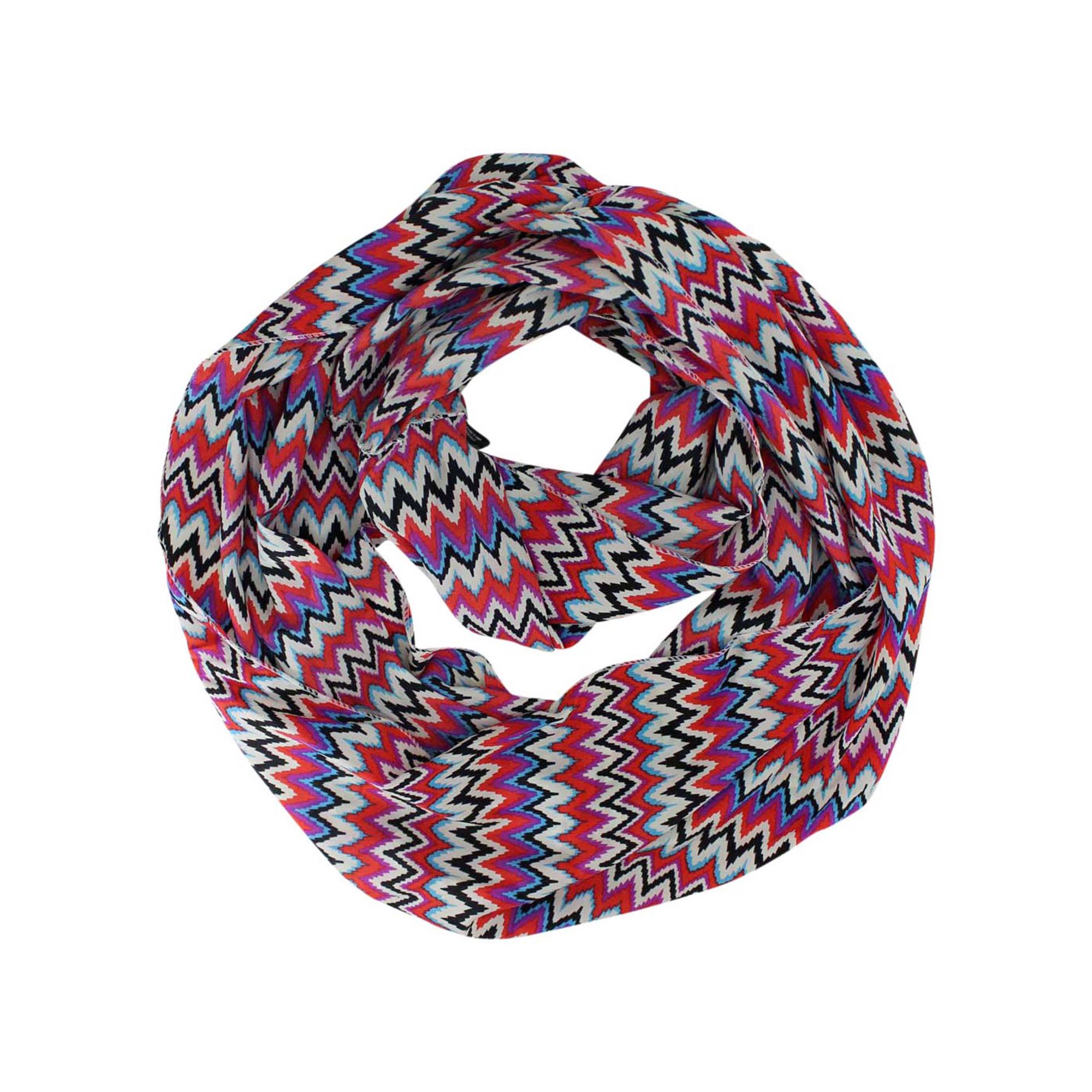 Turquoise And Red Chevron