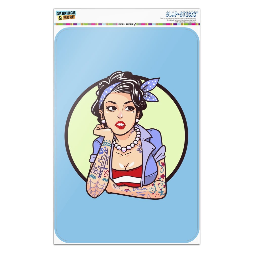 Rockabilly Retro Pin Up Girl With Tattoos Home Business Office Sign ...