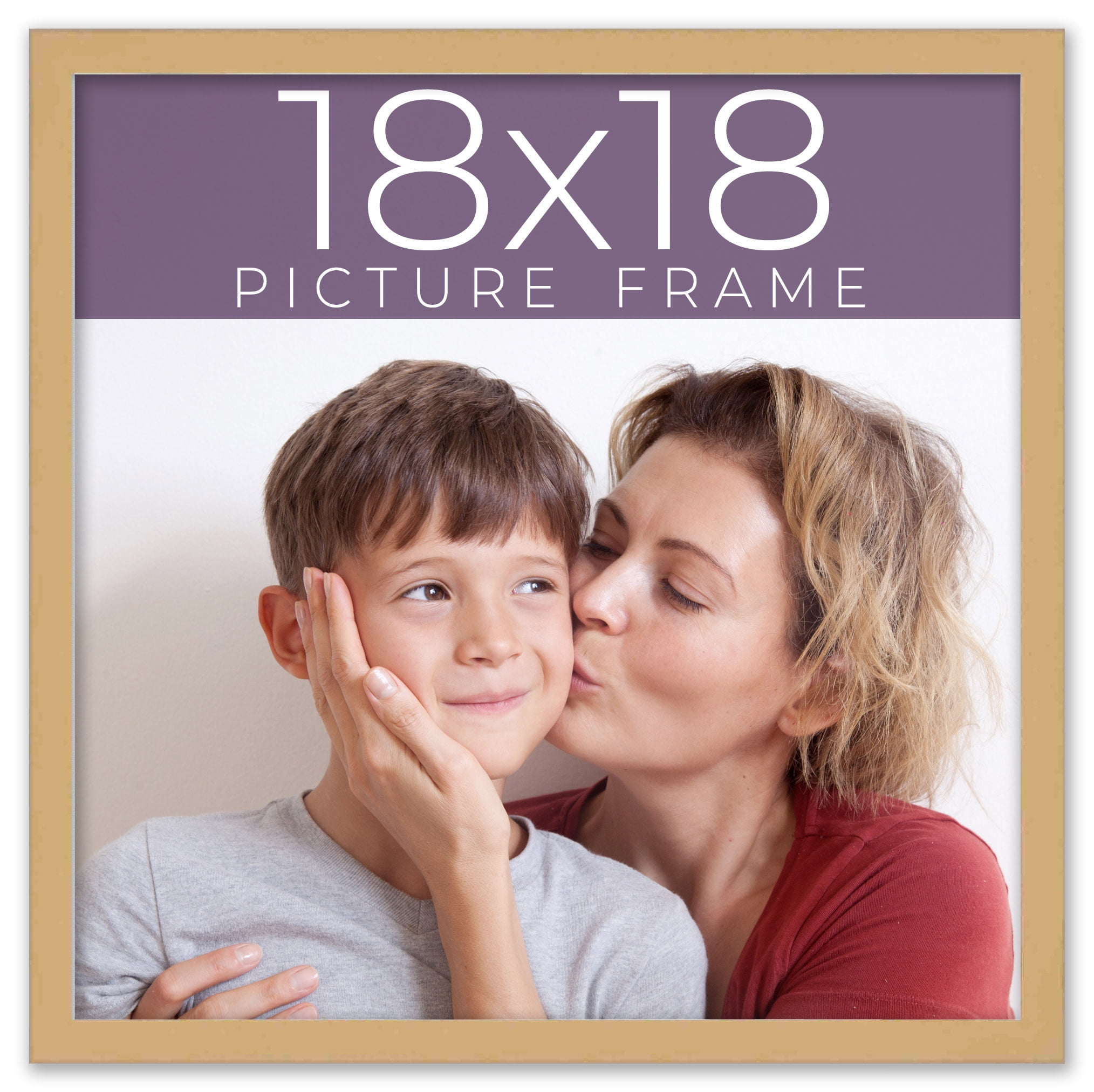 18x18 Shadow Box Frame Brown | 0.875 inches Deep Real Wood Contemporary ...