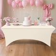 2 Pack Elastic Fitted Spandex Tablecloths 8FT, Stretch Washable Wrinkle ...