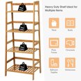 Gymax 4-Tier Bamboo Ladder Shelf Multipurpose Plant Display Stand ...