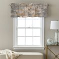 Beige Brown Copper Rust Window Valance for Kitchen, Abstract Vintage ...