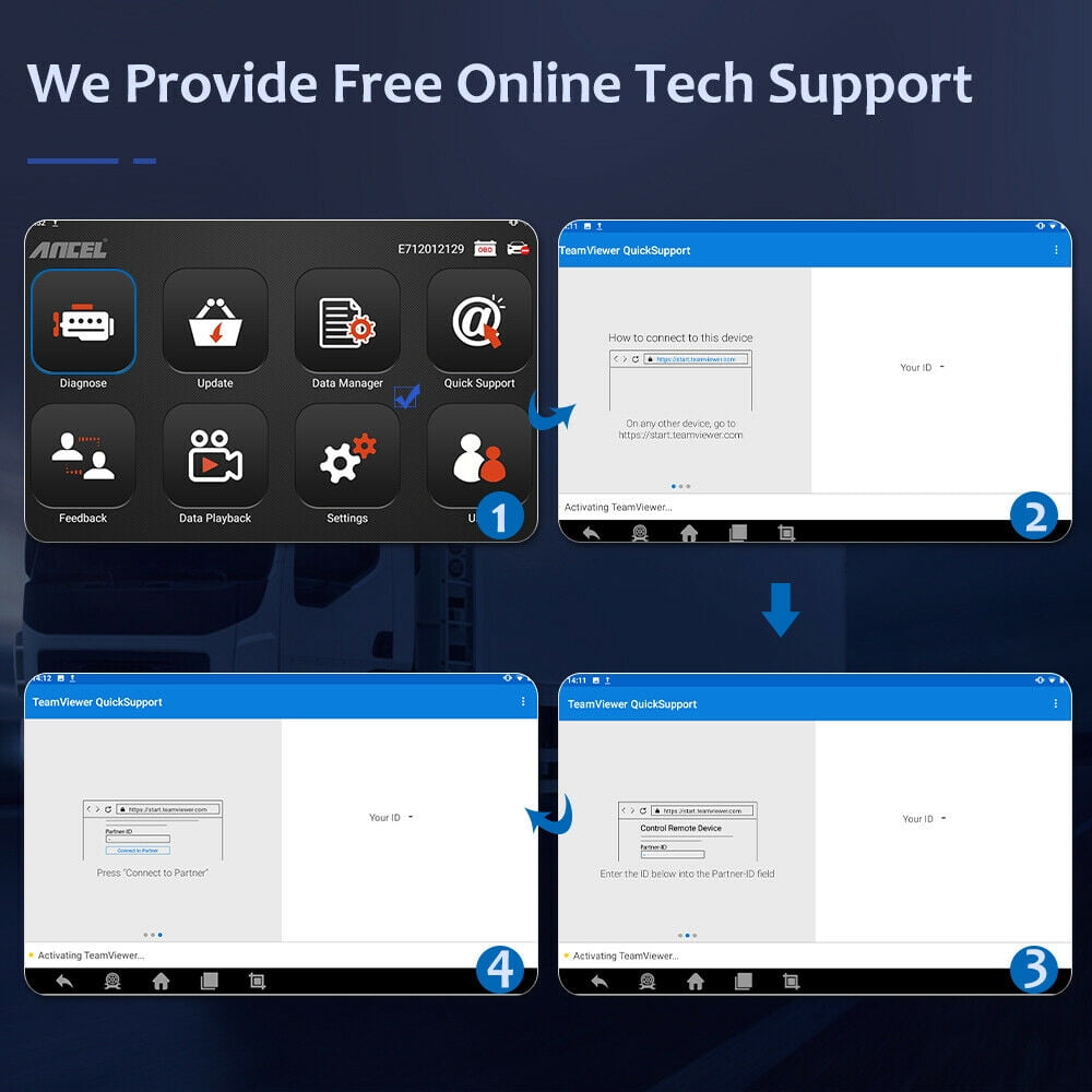 Buy ANCEL X6 HD Professional Truck Diagnostic Tablet Heavy Duty Truck ...
