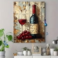 Red Wine Grapes and Bottle Canvas Painting，Suitable for Dining Room ...