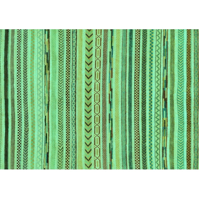 Ahgly Company Machine Washable Indoor Rectangle Abstract Turquoise Blue ...