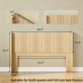 63.9" Wood Fluted Headboard, Farmhouse Wall Mount Headboards, Fits Full ...