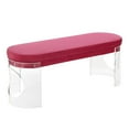 Clarity Contemporary/Glam Bench in Clear Acrylic and Pink Velvet by ...