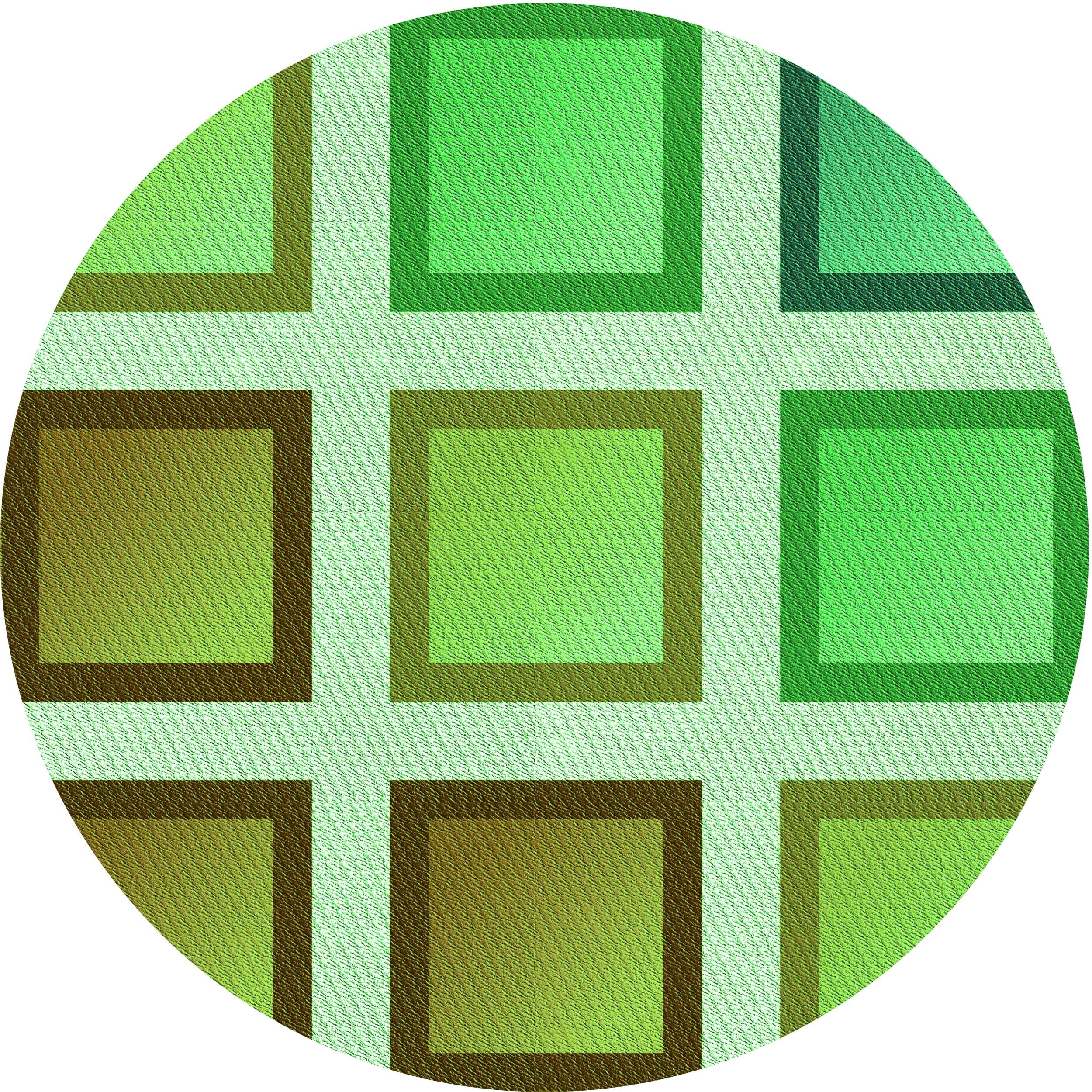 Ahgly Company Indoor Round Patterned Dark Lime Green Area Rugs, 4 ...