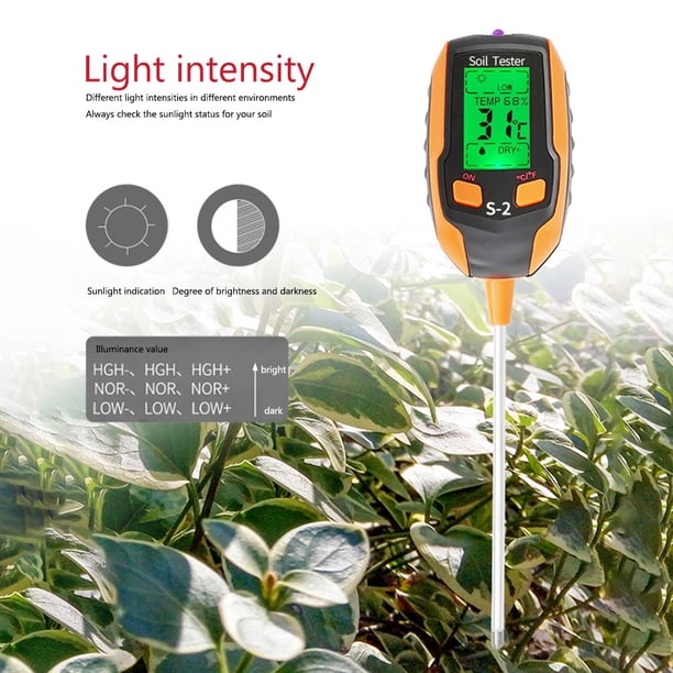 Clairlio 4/5-In-1 Acid Indicator Backlight LCD Display PH Meter Soil ...