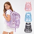 2026 New Fashion Pink Transparent Jelly Backpack with Front Pocket ...