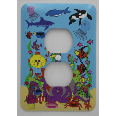 Shark Attack Outlet Switch Plates Covers / Sharks Childrens Nursery ...