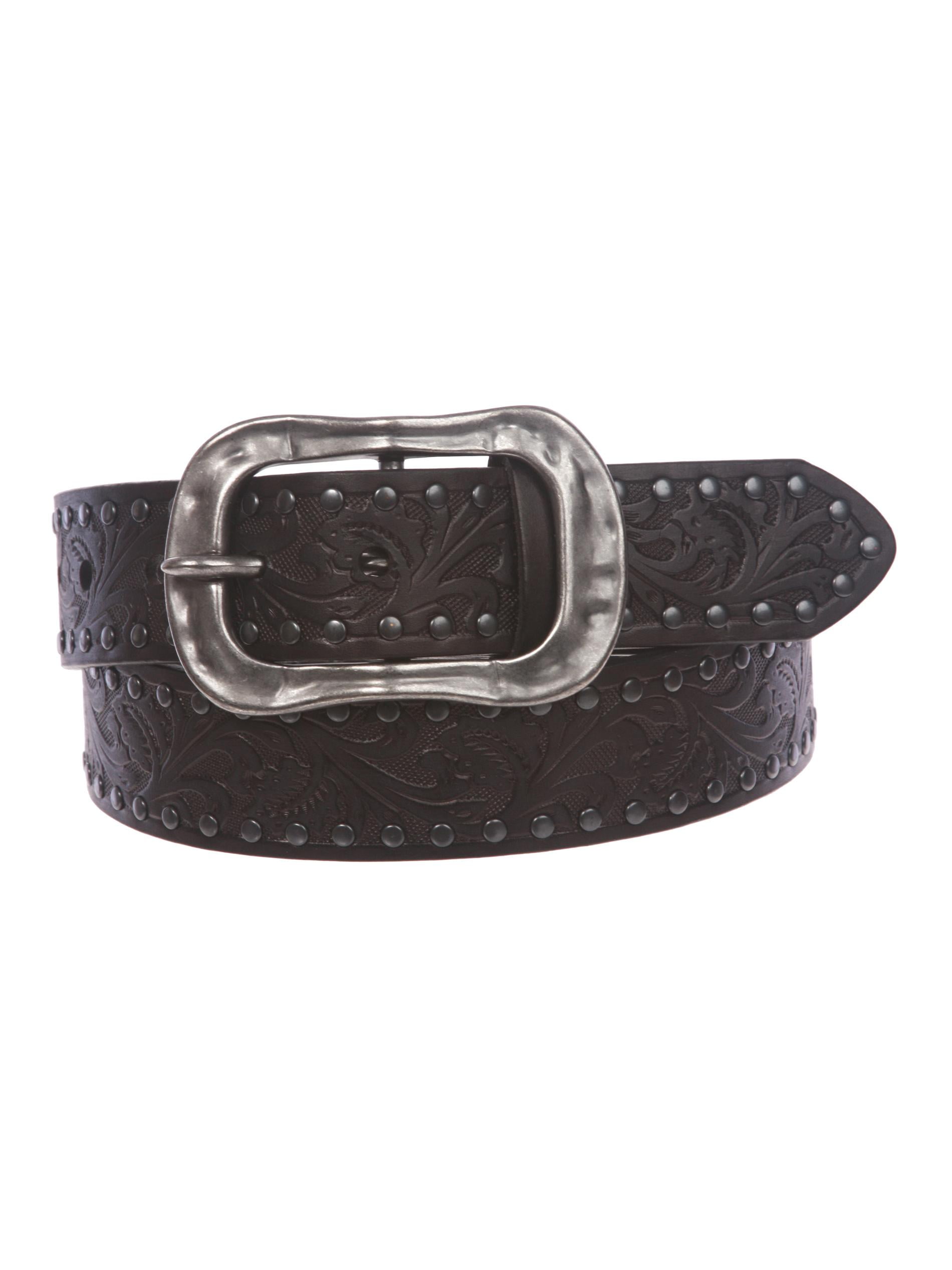 Snap On 1 1/2" Soft Hand Vintage Cowhide Leather Floral Embossed Rivet ...