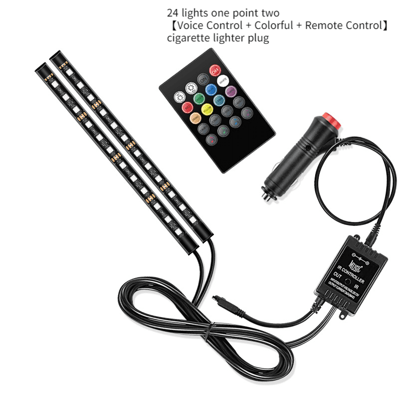 Car Neon Light Ring-24 Lights One Point Two [Voice Control + Colorful ...