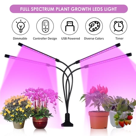 D C 5 V 32 W 4 Head Plant Growth Growing Clip Clamp Lamp Flora Light ...