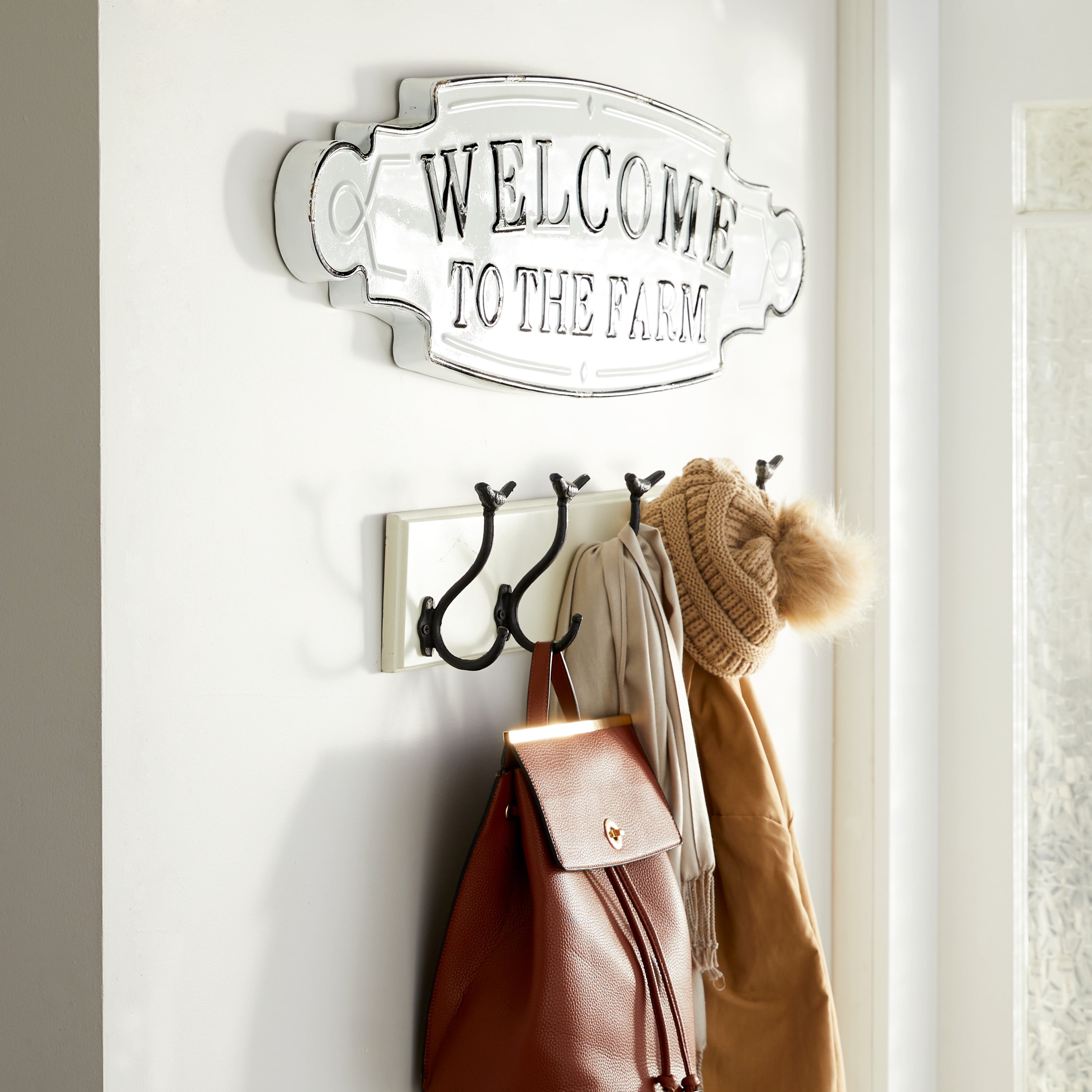 DecMode Indoor Black Iron Welcome Sign Wall Decor, Set of 1 - Walmart.com