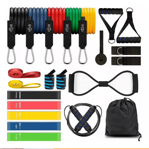 Kit De Banda De Resistencia Ligas Para Ejercicio 23 pzs colores 150lbs | Bodega Aurrera en línea