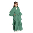 Abayas Dress for Girls Muslim Dress with Hijab Flowy Layered Chiffon ...