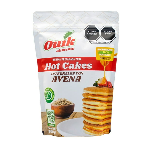 Harina preparada para hot cakes integrales de avena de 500 gramos | Bodega Aurrera en línea