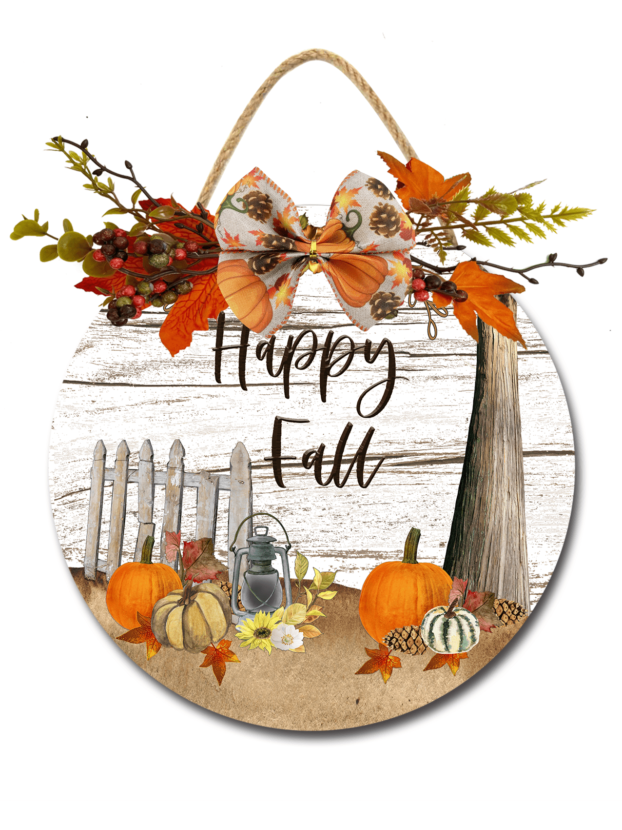 Front Door Porch Decorations Happy Fall Door Hanging Sign 11 inch ...