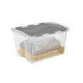Sterilite 48 Quart Hinged Lid Storage Box, Clear Plastic Storage Bin ...