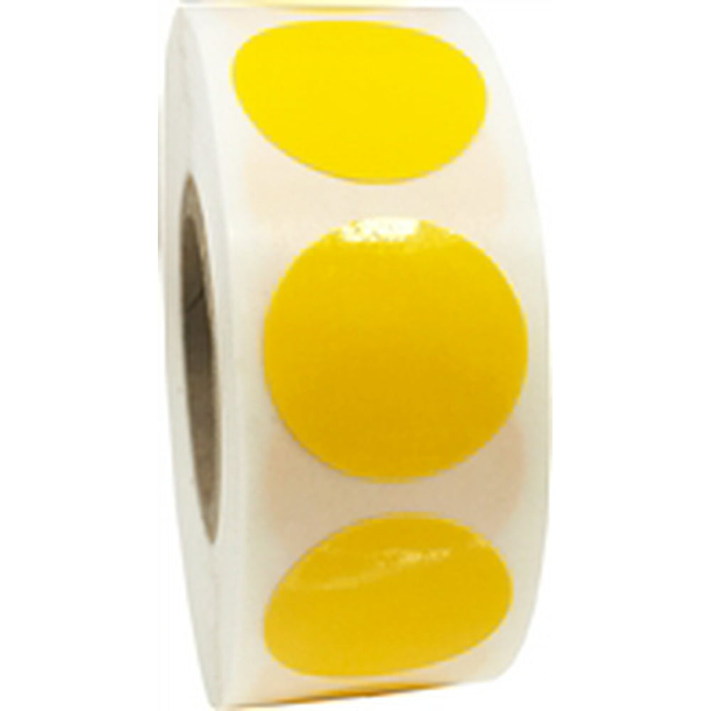 Laminated Yellow Circle Dot Stickers, 0.75 Inch Round, 500 Labels on a ...