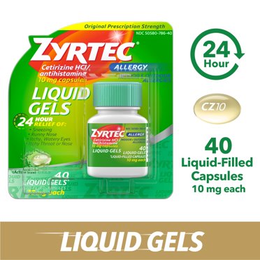 Zyrtec 24 Hour Allergy Relief Antihistamine Medicine Tablets, 10 mg ...