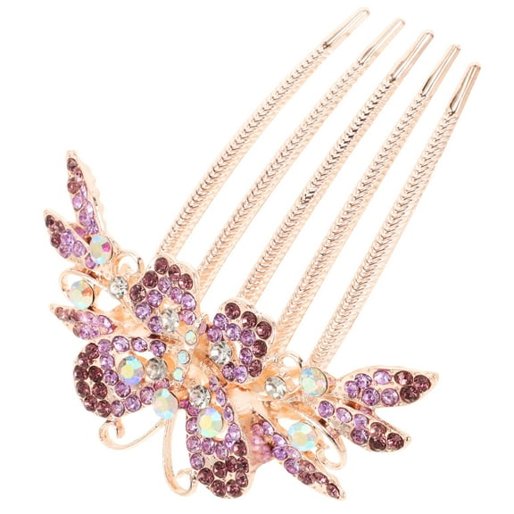 Limei Flower Floral Hair Combs Bridal Wedding Hair Crystal Rhinestones ...