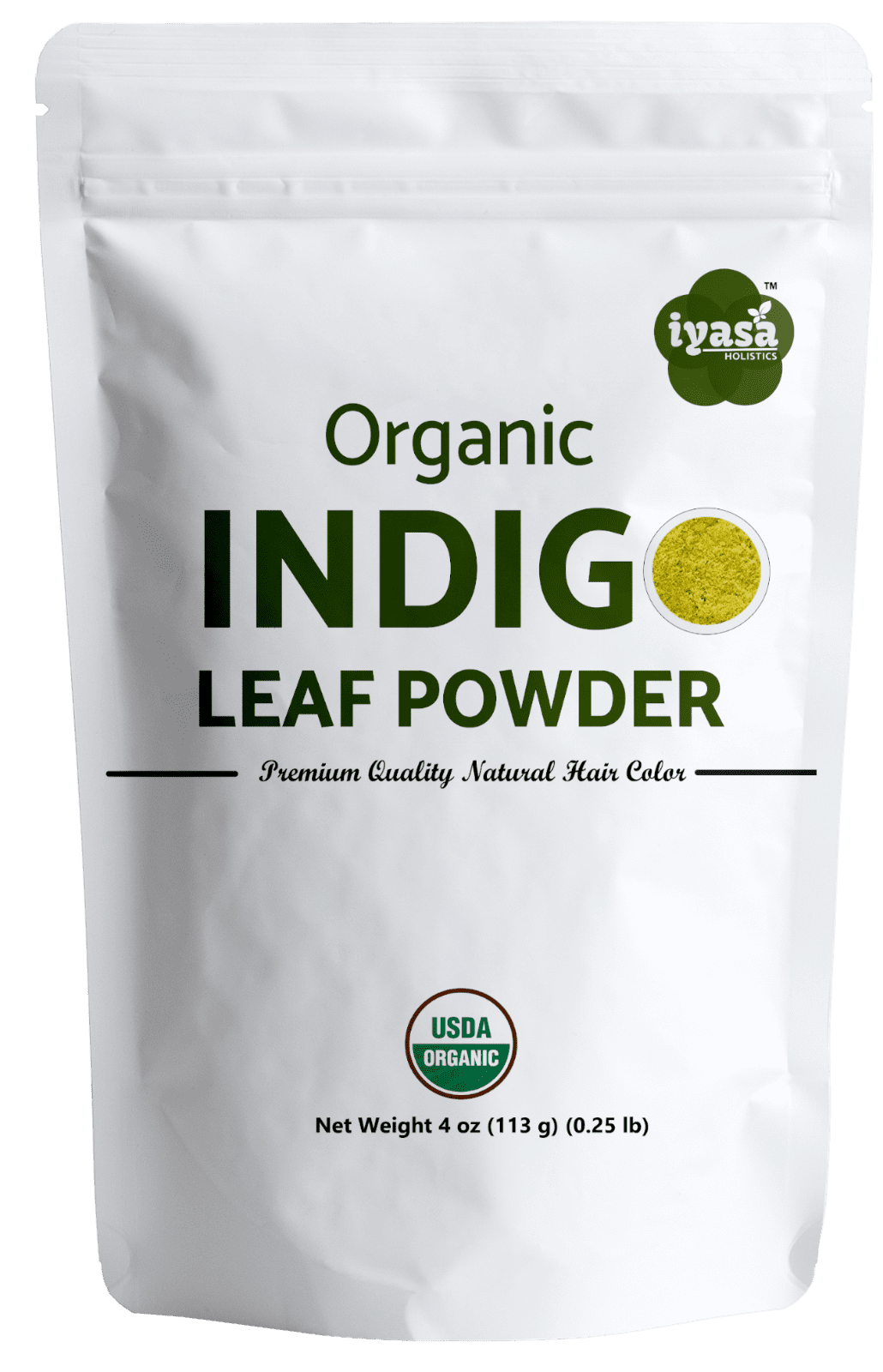 Iyasa Holistics Organic Indigo Powder,Indigofera tinctoria, 4 oz/113 gm ...