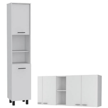 Home Square 2-Piece Set with Utility Sink with Cabinet and High Pantry ...