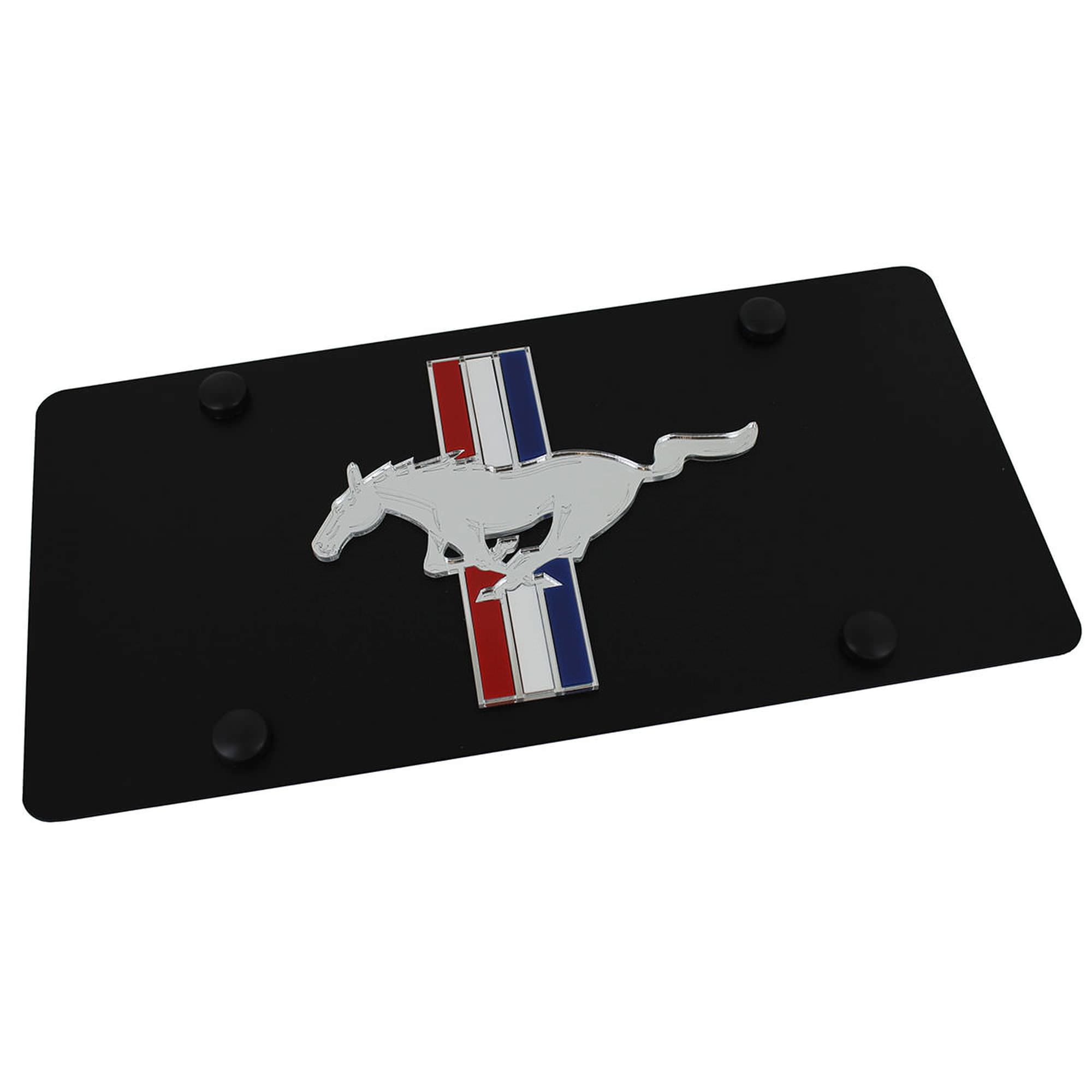 Ford Mustang Logo License Plate (Black) - Walmart.com