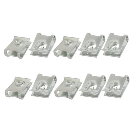 Fit M5/ST4.8 Screw 65Mn Spring Steel U Clip Nut Silver Tone 15mm x 11mm ...