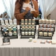 4 Set Black Wooden Tiered Riser Display Stands for Vendor Events ...