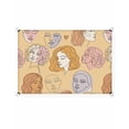 Abstract Face Painting Sun Shade Sail 12'X16' Boho Yellow Portraits ...