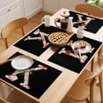 Black Letter K Flower Placemats Set of 1, Watercolor Alphabet K Pink ...