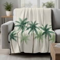 Beach Palm Tree Fleece Throw Blanket Lightweight Country Vintage ...