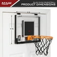 Majik Slam Dunk Basketball Over the Door Folding Mini Basketball Hoop ...