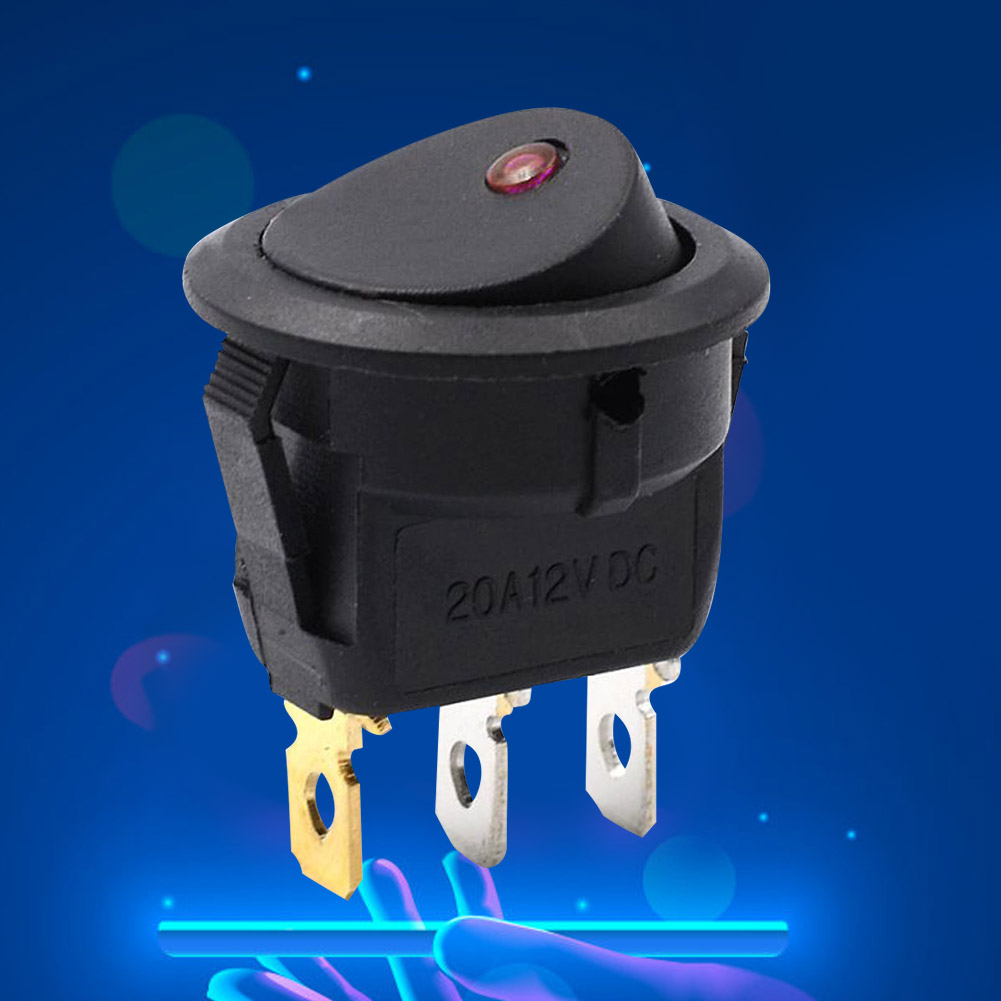 Peggybuy 3 Models LED DIY Round Light Rocker Switch ON-0FF Power Button ...