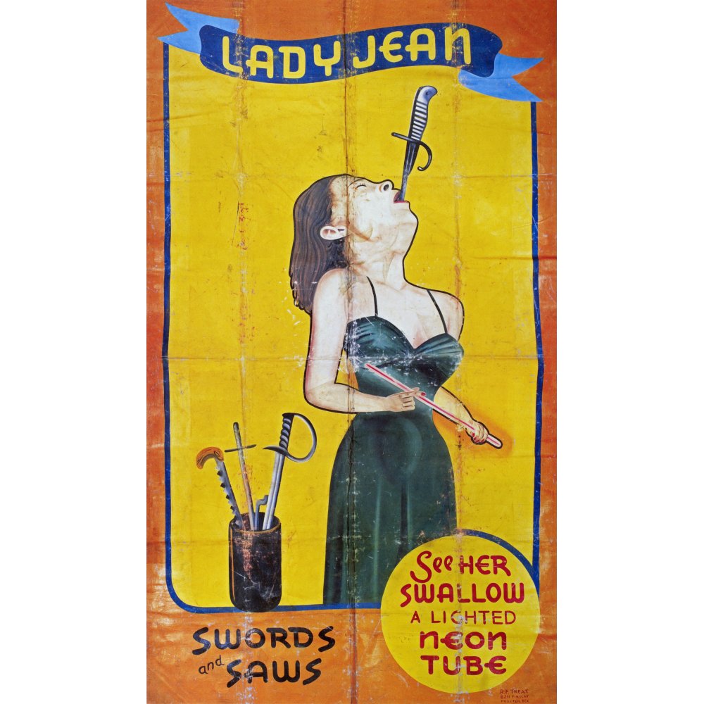 Sword Swallower, C1955. /Namerican Sideshow Poster Featuring Sword ...