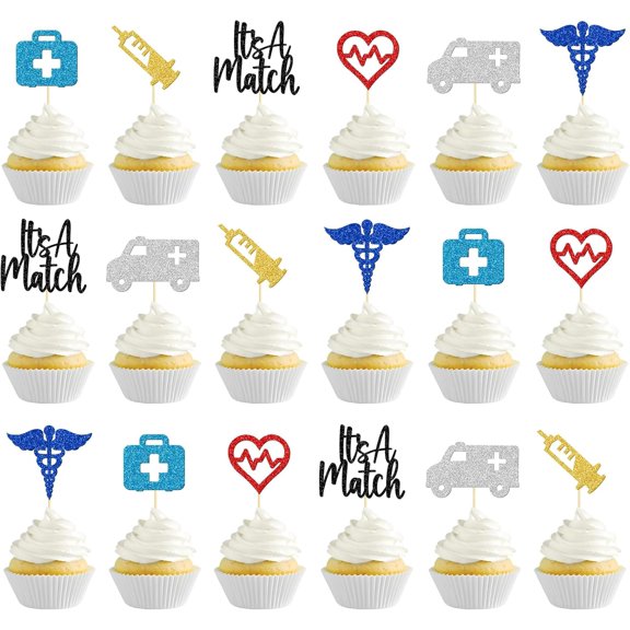 Sonography Cupcake Toppers, 24 PCS Ultrasound Cake Decorations for ...