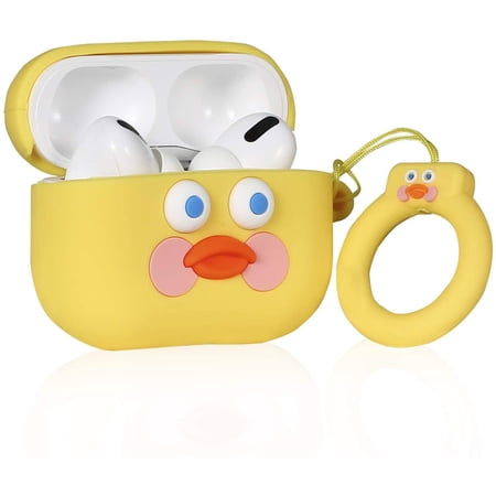Q Shy Duck Case for Airpods Pro/ 3, Cute Cartoon Fun Funny 3D Kids ...