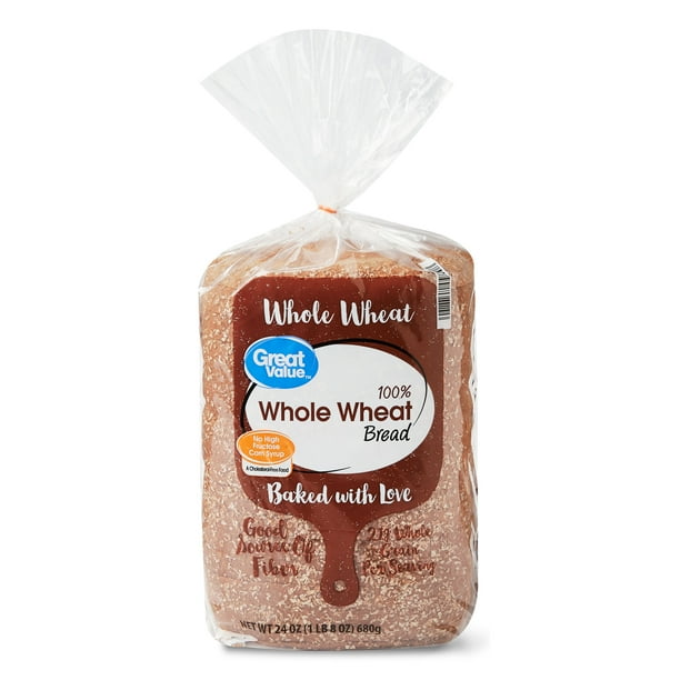 Great Value 100% Whole Wheat Bread Loaf, 24 oz - Walmart.com Great Value 100% Whole Wheat Bread Loaf, 24 oz - Walmart.com