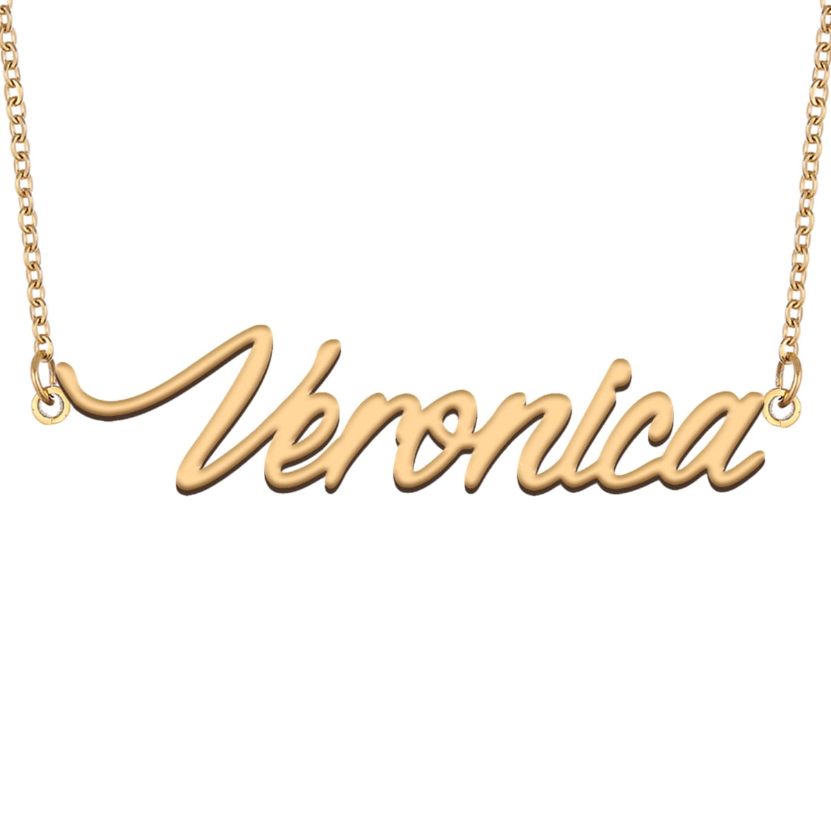 HUAN XUN Veronica Name Letters Necklace for Familys Gold Girls Jewelry ...
