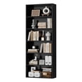 Black Narrow Tall Bookshelf With 6 Shelves Vertical Slim Storage Unit ...