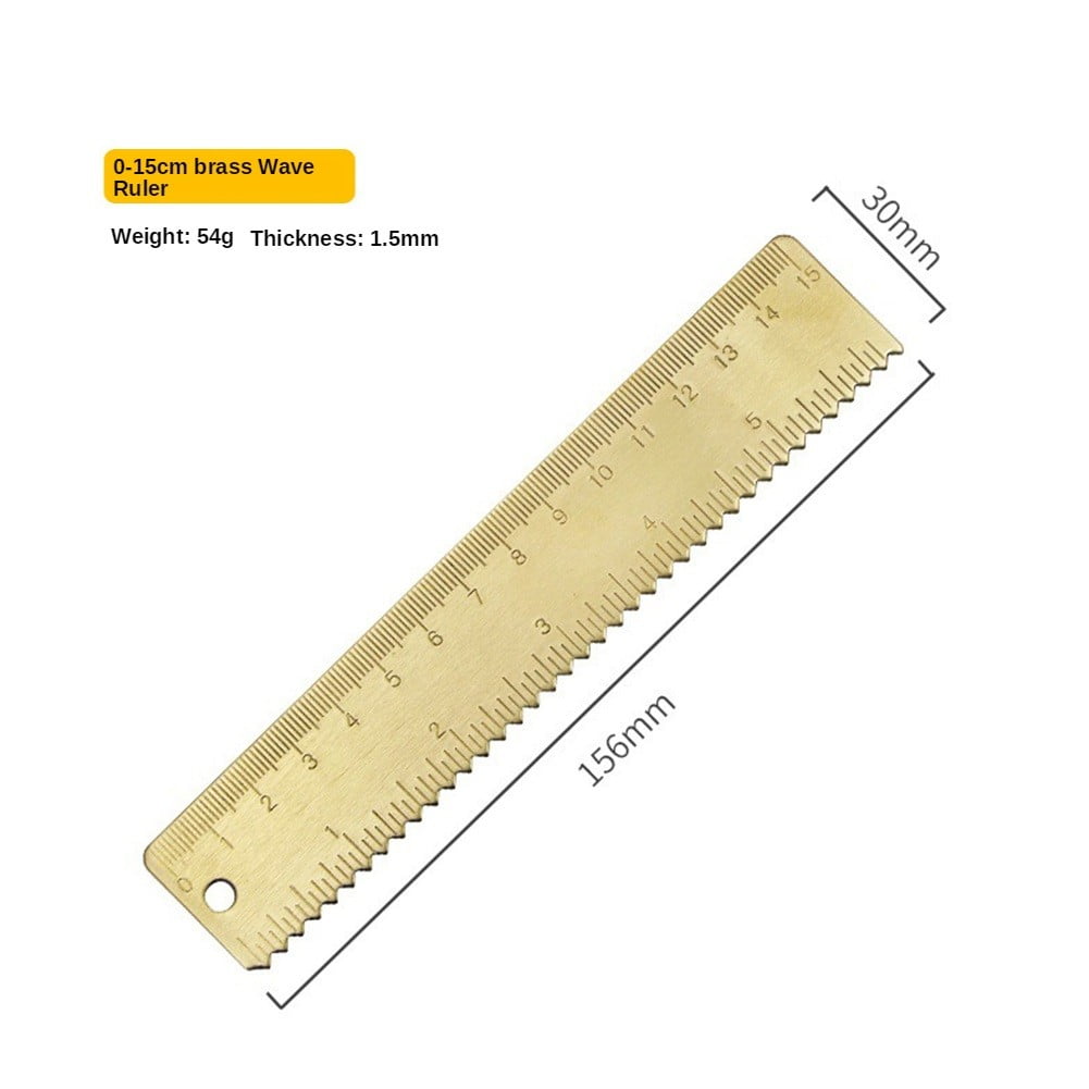 QXKE Mini Retro Brass Ruler Triangle Ruler Protractor Measure Tools ...