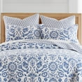 Levtex Home - Clara Blue Quilt - Euro Sham - Medallions - Blue and ...