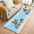 Blue Christmas Trucks Hallway Runner Rug 2x6 Washable Non Slip Kitchen ...