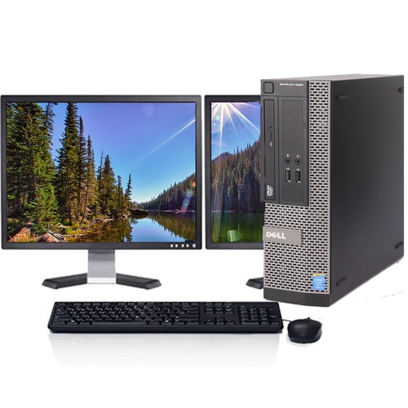 Desktop Computer Dual Monitors