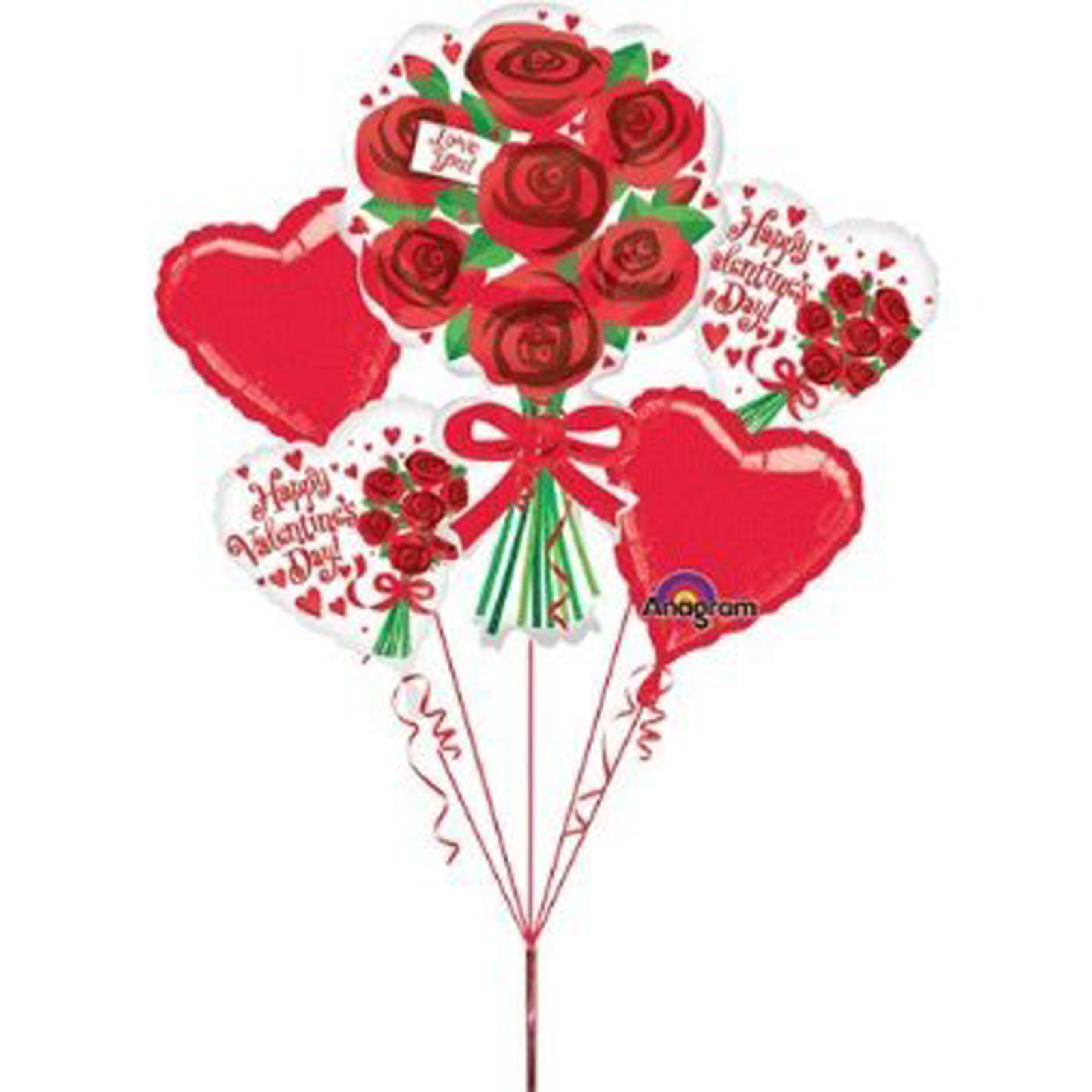 Valentine's Day Red Rose Balloon 5pc Set - Walmart.com