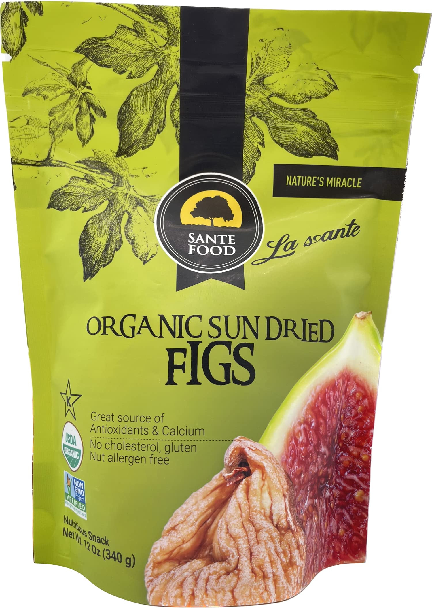 Premium USDA Organic Sun Dried Wild Smyrna Figs 12 oz Non-GMO Gluten ...